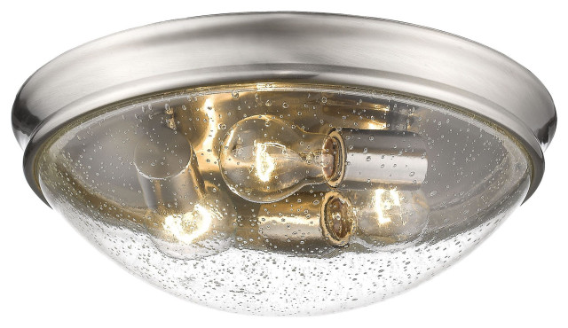 3-Light Ceiling Light in Brushed Nickel, 14.000 - Transitional - Flush ...