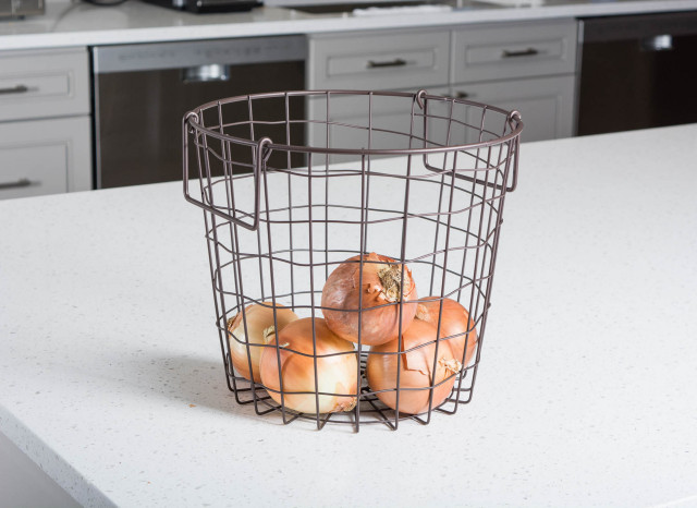 DII Metal Basket Bronze Round Small - Industrial - Baskets - by ...