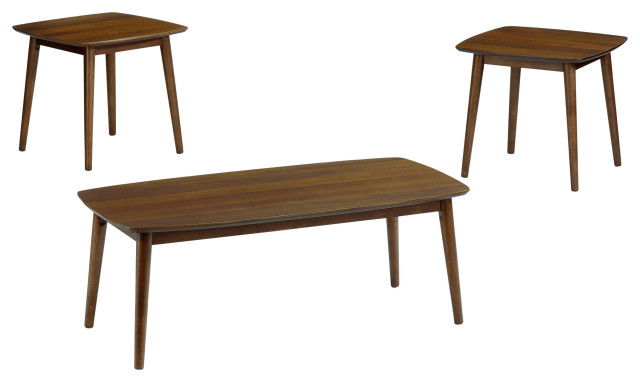 Zen Cocktail and End Tables 3-Piece Set - Midcentury - Coffee Table ...