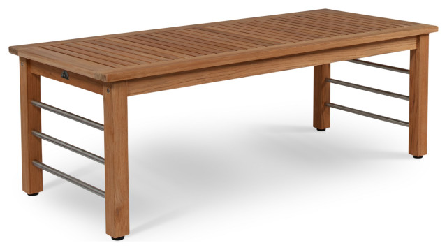 SoHo 4-Piece Teak Outdoor Patio Deep Seating Set with Sunbrella Navy ...