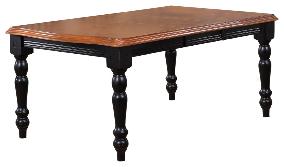 Black Cherry Selections Extendable Dining Table, Antique Black With ...