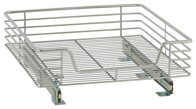 20" Extended Depth 1-Tier Single Basket Sliding Shelf Under Cabinet ...