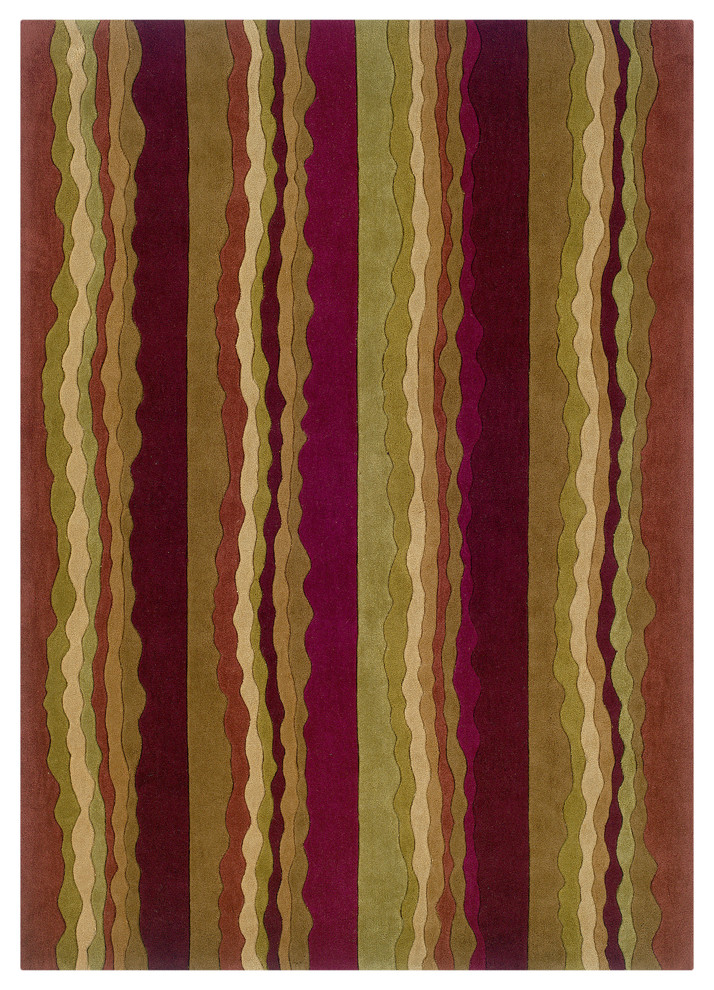Trio Collection Rust And Green 8 X 10 - Contemporary - Area Rugs - by ...