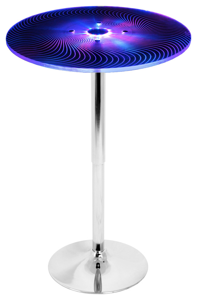 LumiSource Spyra Light Up Adjustable Bar Table - Contemporary - Indoor ...
