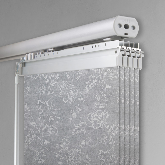 Poppy 5-Panel Track Extendable Vertical Blinds 58-110"W, 91.4" H ...