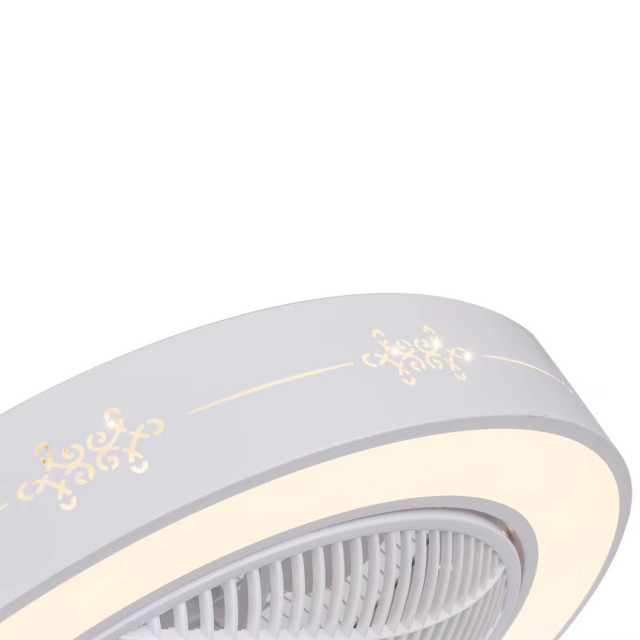 White Modern Flush LED Ceiling Fan and Light - Contemporary - Ceiling ...