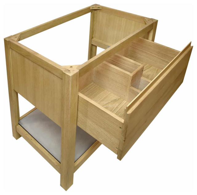 Solace Vanity with Ash Concrete Shelf, Base Only, 30" - Transitional ...