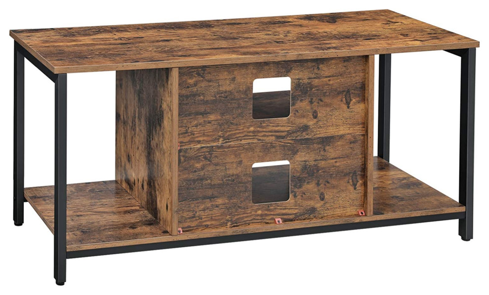 Industrial Style TV Console Table with Shelving - Transitional ...