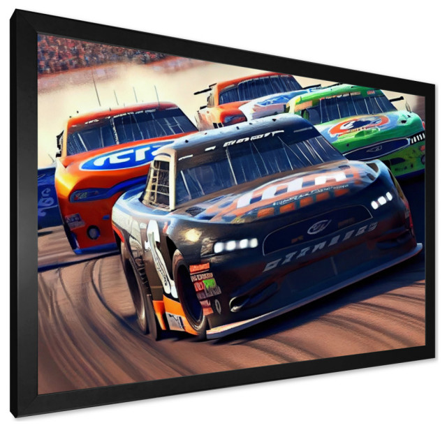 Stock Car Racing Last Lap III Framed Print, 20x12 - Contemporary ...