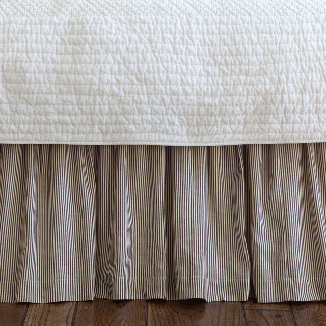 Farmhouse Stripe Bed Skirt Traditional Bedskirts By Taylor Linens