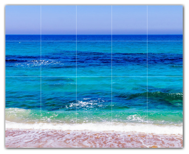 Beach Ceramic Tile Wall Mural HZ500067, 21.25" Wide x 17" High - Beach ...