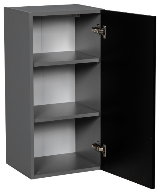 24 x 30 Wall Cabinet-Single Door-Grey, 24 x 30 x 12|Black - Modern ...