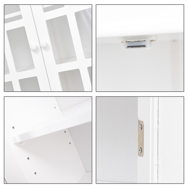 Wall-Mount Bathroom Double Doors Shelved Storage Cabinet - Transitional ...