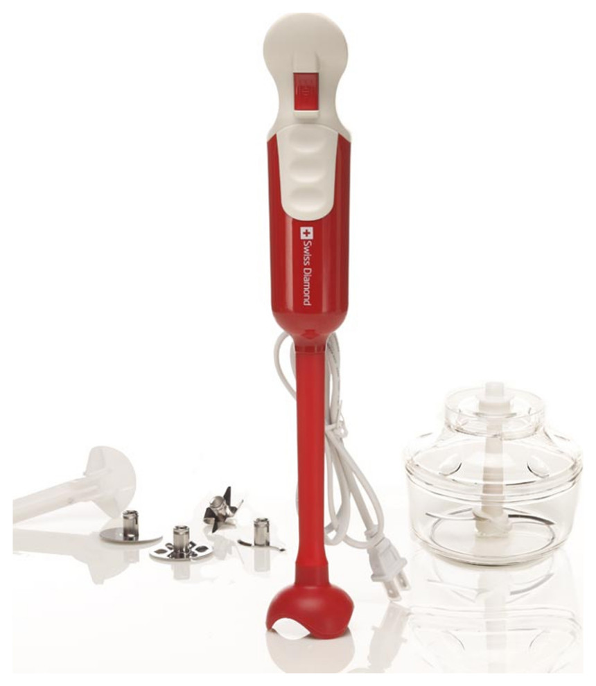 Swiss Diamond Jet Mix Immersion Blender, Red and Cream - Traditional ...
