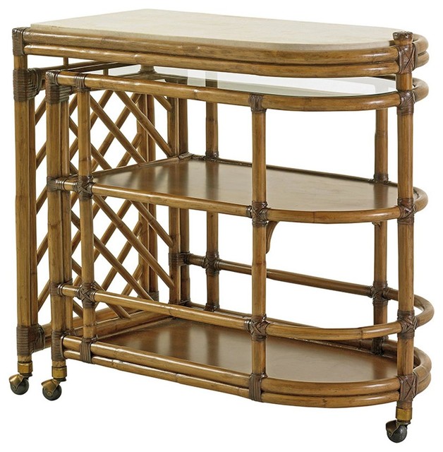 Emma Mason Signature Castlewoods Bar Cart in Medium Umber - Tropical ...