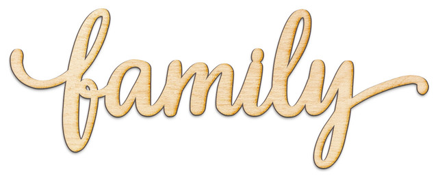 Family Script Wood Word Wall Art Sign, 24" wide x 9" tall ...