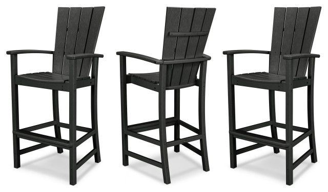 POLYWOOD Quattro 3-Piece Bar Set - Transitional - Outdoor Bar Stools ...