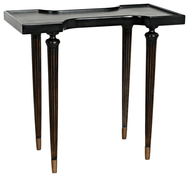 Taylor Side Table, Hand Rubbed Black With Light Brown Trim - Traditional - Side Tables And End ...