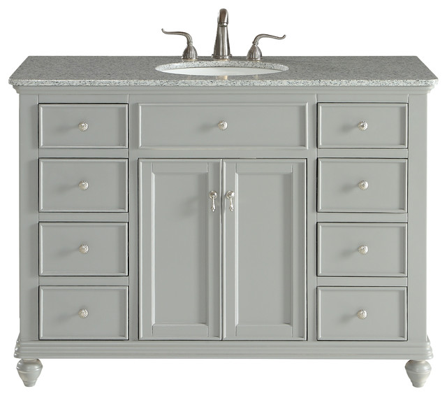 48" Single Bathroom Vanity Set, Light Gray - Traditional - Bathroom ...