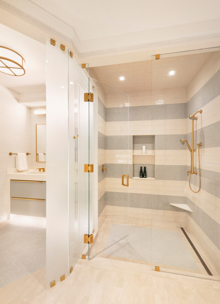 Luxury Modern Bathroom With Gold Accents Contemporary Bathroom