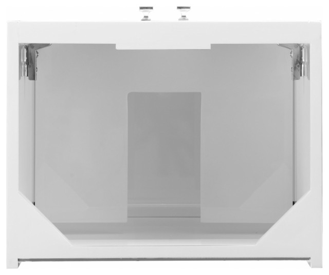 20 Inch White Single Sink Bathroom Vanity Matte Black Metal Legs, James ...