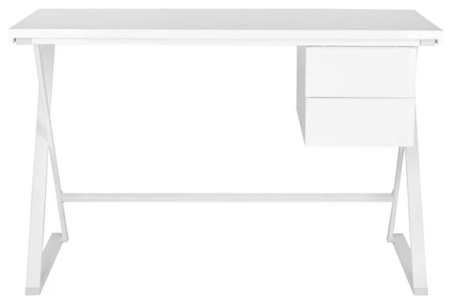 Contemporary Desk, X-Shaped Legs With Trestle Support & Spacious ...