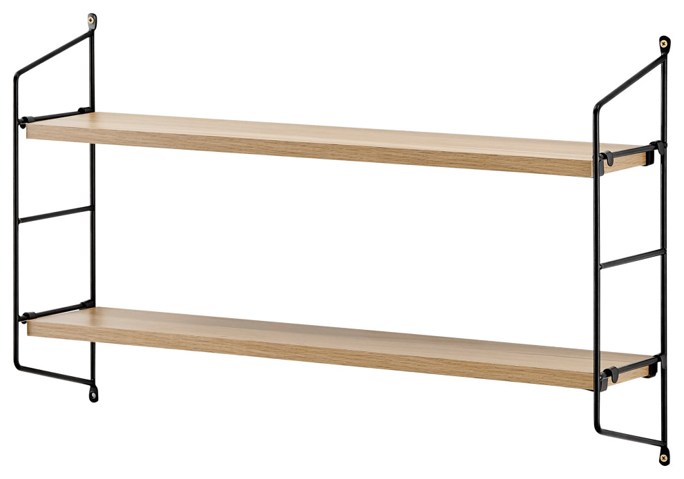 Danya B. Severini Floating Bracket Farmhouse Two-Tier Wall Shelf ...