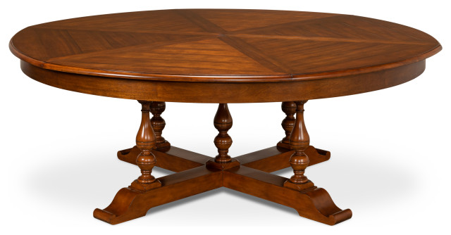 Walnut Jupe 45-56 Extendable Round Dining Table Walnut Finish ...