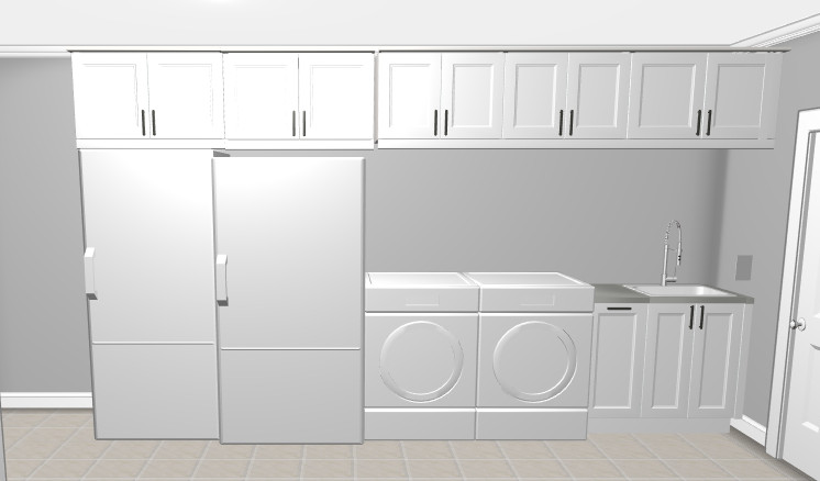 Laundry Room Cabinet depth with front loaders
