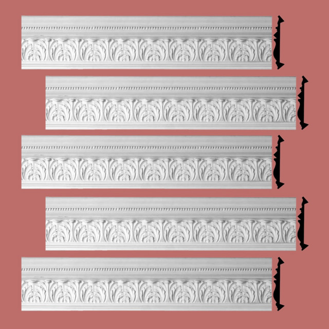Cornice White Urethane Etienne Ornate Design 5 Pcs 374.375" Length ...