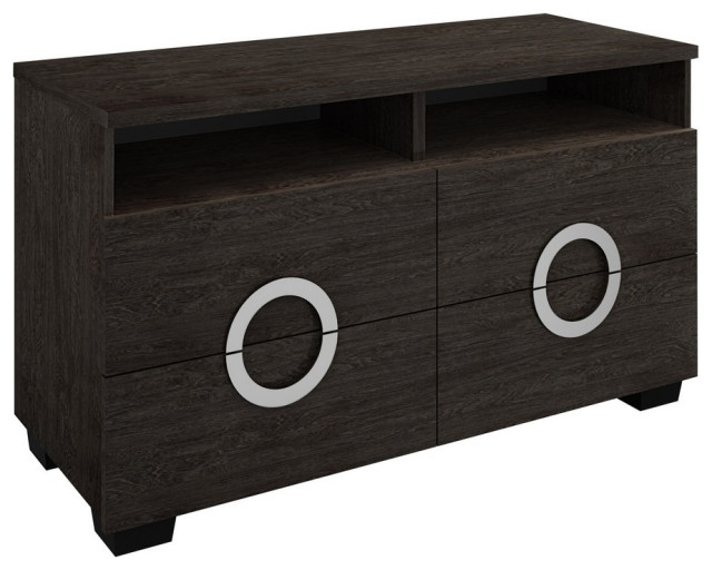 27" Refined Grey High Gloss TV Entertainment Unit - Transitional ...