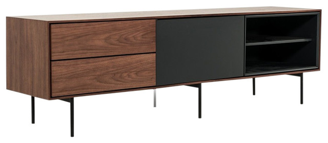 Modrest Kenny Modrest Walnut and Gray TV Stand - Midcentury ...