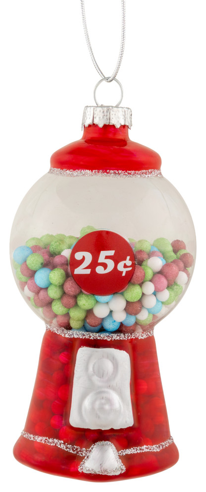 4" Retro Gumball Machine Glass Christmas Ornament - Modern - Christmas ...