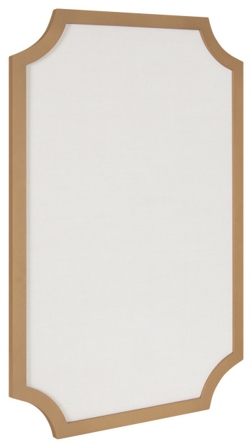 Holbrook Scalloped Rectangle Framed Pinboard, Gold 24x36, 24x36 ...
