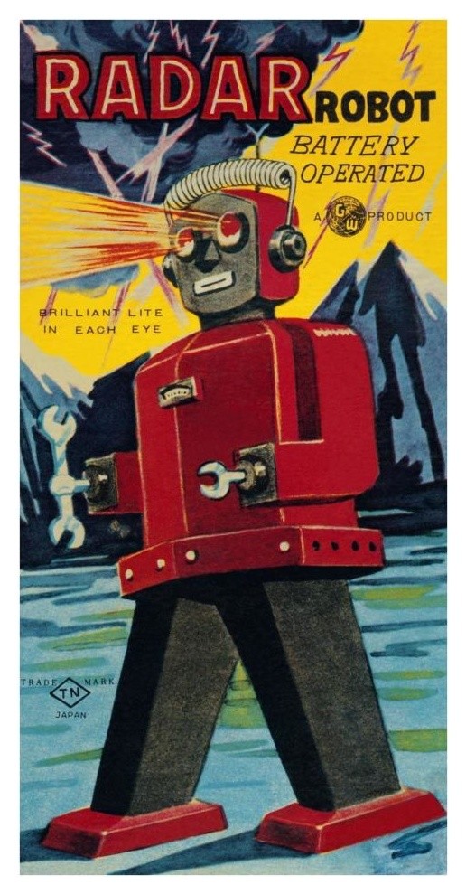 "Radar Robot" Digital Paper Print by Retrobot, 17"x32", 20"x38 ...