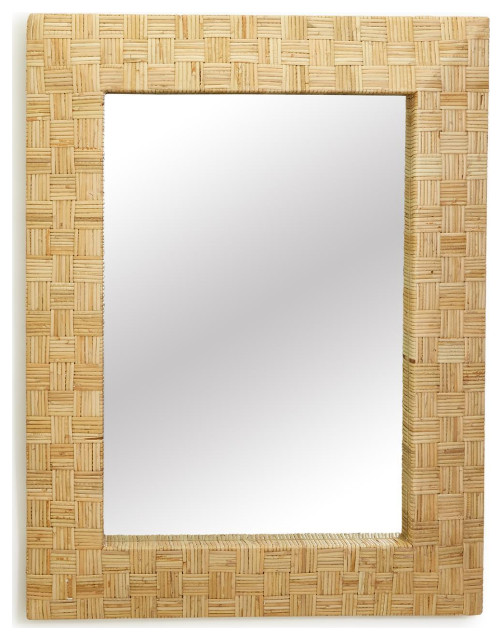 Two's Company CPF001 Hand Woven Rectangle Rattan Wall Mirror - Tropical ...