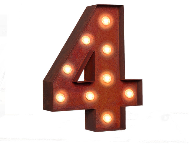 Vintage Retro Lights and Signs Number "4" - Contemporary - Novelty ...