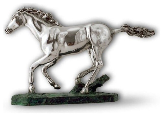Running Horse Silver Sculpture - Contemporary - Sculptures - by ...