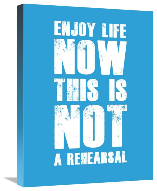 "Enjoy Life Now Poster Blue" Fine Art Print, 18" x 24" - Modern ...