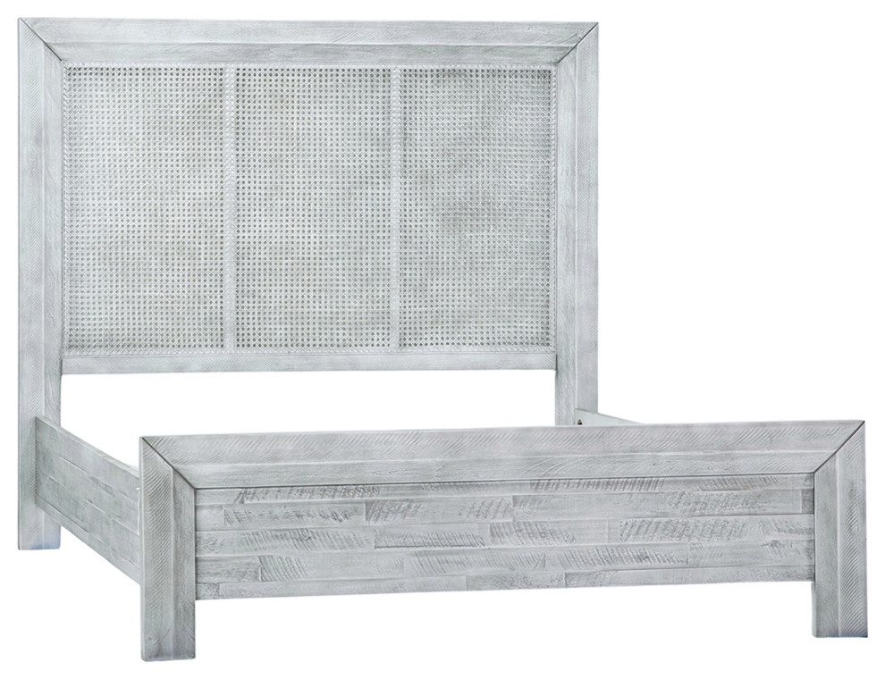 Geneva Grey Wood & Cane Queen Bed - Farmhouse - Panel Beds - by Design ...