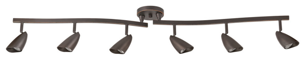 Grayson 6-Light Adjustable S-Shape Track Lighting - Transitional ...