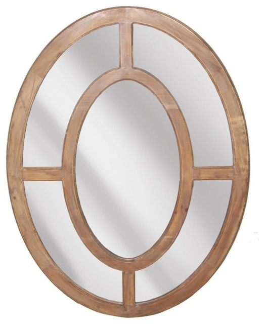 Sagebrook Home Oval Wood Framed Mirror - Farmhouse - Wall Mirrors - by ...