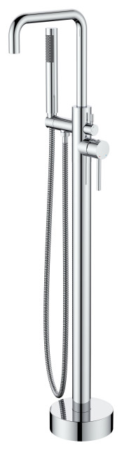 Floor Mount Bathtub Faucet, High Flow Tub Filler With Handheld Shower ...