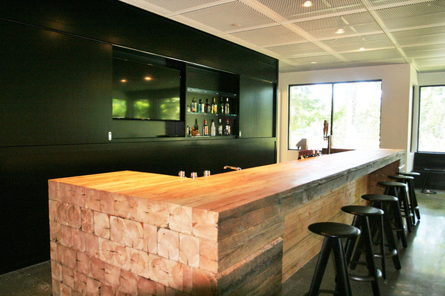 Rustic Wood Bar - Contemporary - Home Bar - Portland - by BnK ...