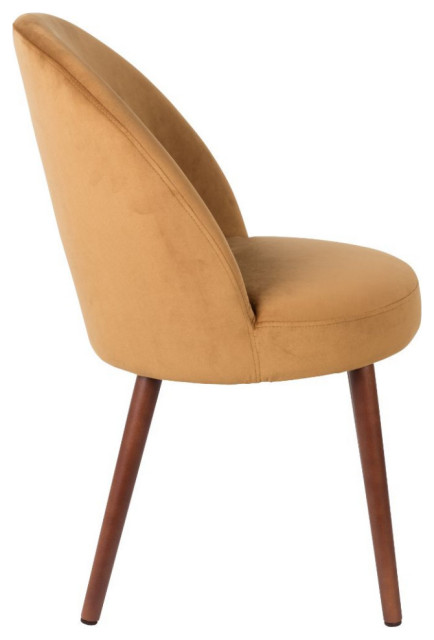 Camel Velvet Dining Chairs (2) | Dutchbone Barbara - Midcentury ...