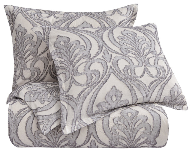 Nicole Damask Comforter Set, 3PC, Super Queen - Traditional ...
