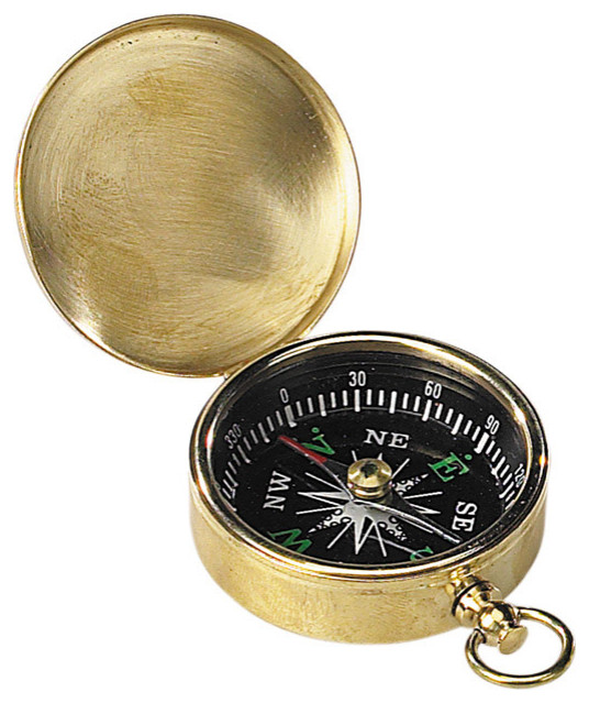 Authentic Models Small Brass Pocket Compass - Traditional - Decorative ...