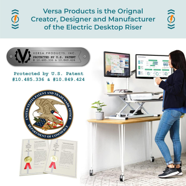 VersaDesk® PowerPro® Electric Height Adjustable Standing Desk Converter ...