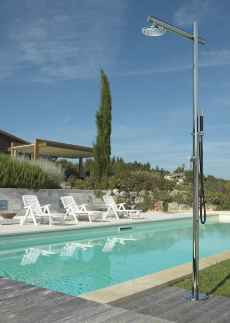 "Onda" Free Standing Shower Column, Hot and Cold, Hand Spray and Hose ...