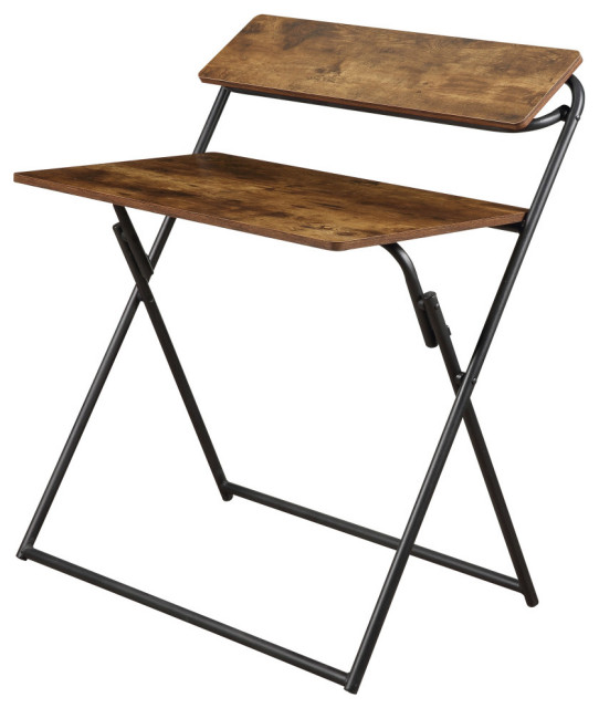 Home Office Folding Desk 2 Tier Small Computer Desk - Industrial ...